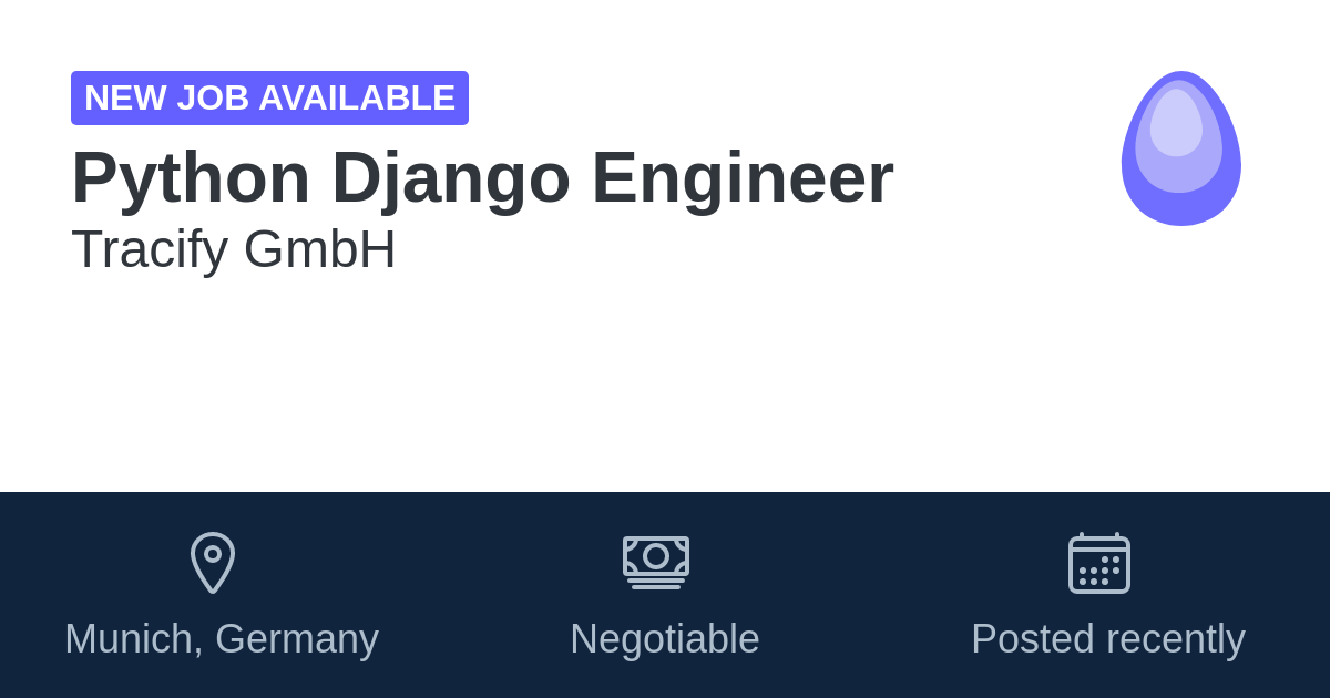 Python Django Engineer bei Tracify GmbH - RemoteAmbition